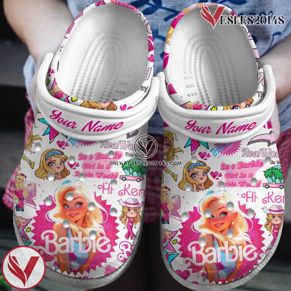 Barbie Cartoon Crocs Crocband Clogs Shoes Custom Name For Men Women and ...