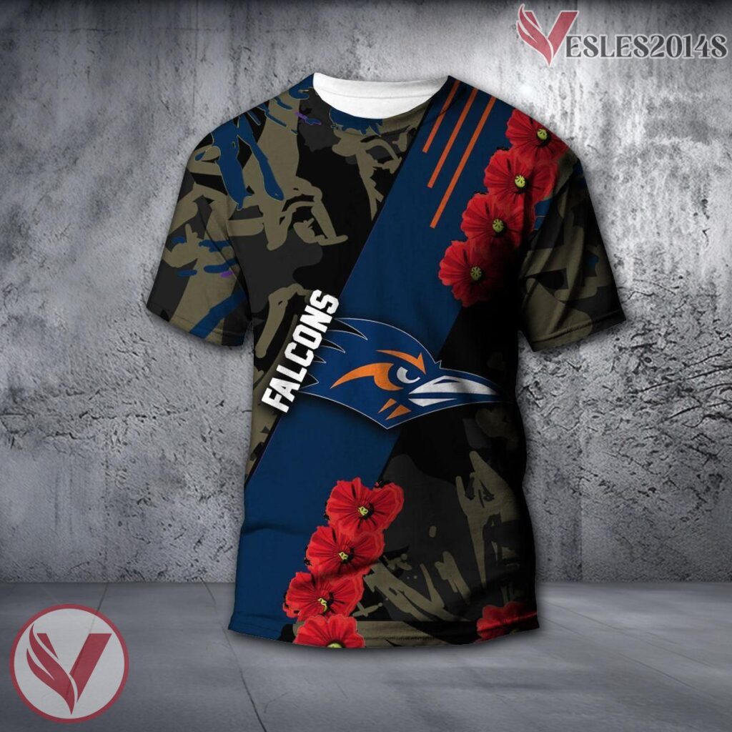 UTPB Falcons NCAA With Red Poppy Flower 3D Shirt, Unique Gift For Fans ...